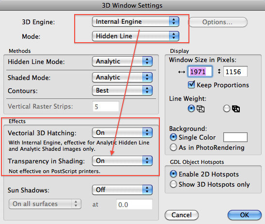 Want Transparency off in Internal engine Hidden li... - Graphisoft Community